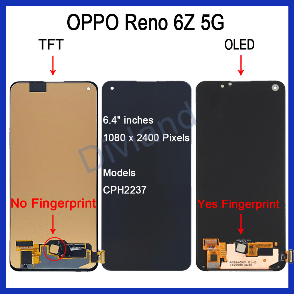 OLED TFT OPPO Reno 6 4G Reno 6 5G Reno 6Z 5G LCD Display Touch Screen ...