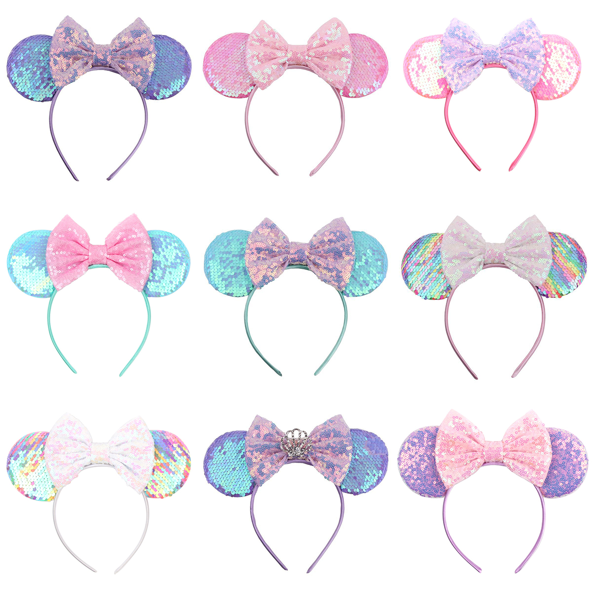 Sequin Minnie Mouse Ears Headband Glitter Women Party Park Headbands ...