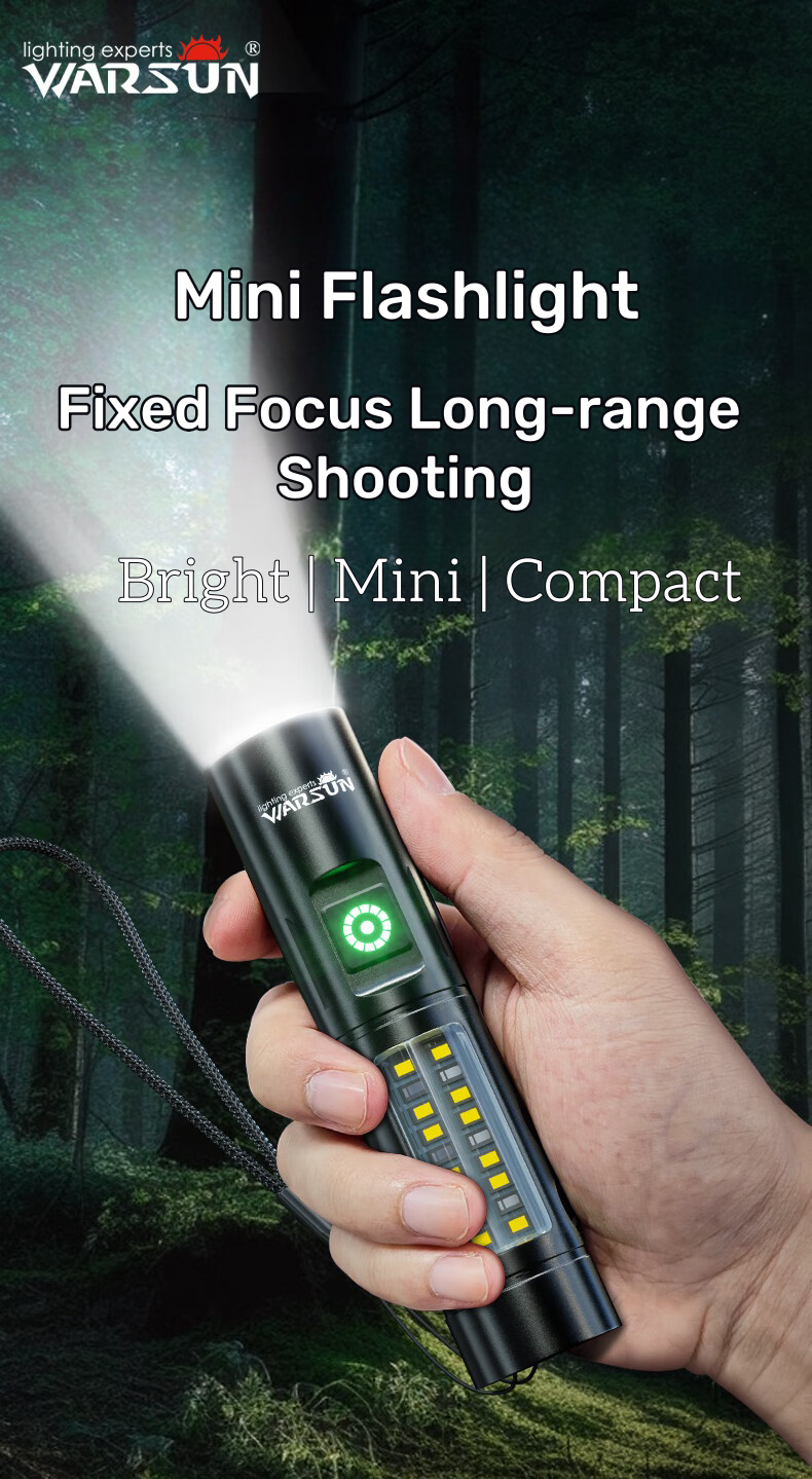 WARSUN 605 Mini Flashlight COB Light Flshlight Rechargeable Waterproof Original Flashlight LED ...