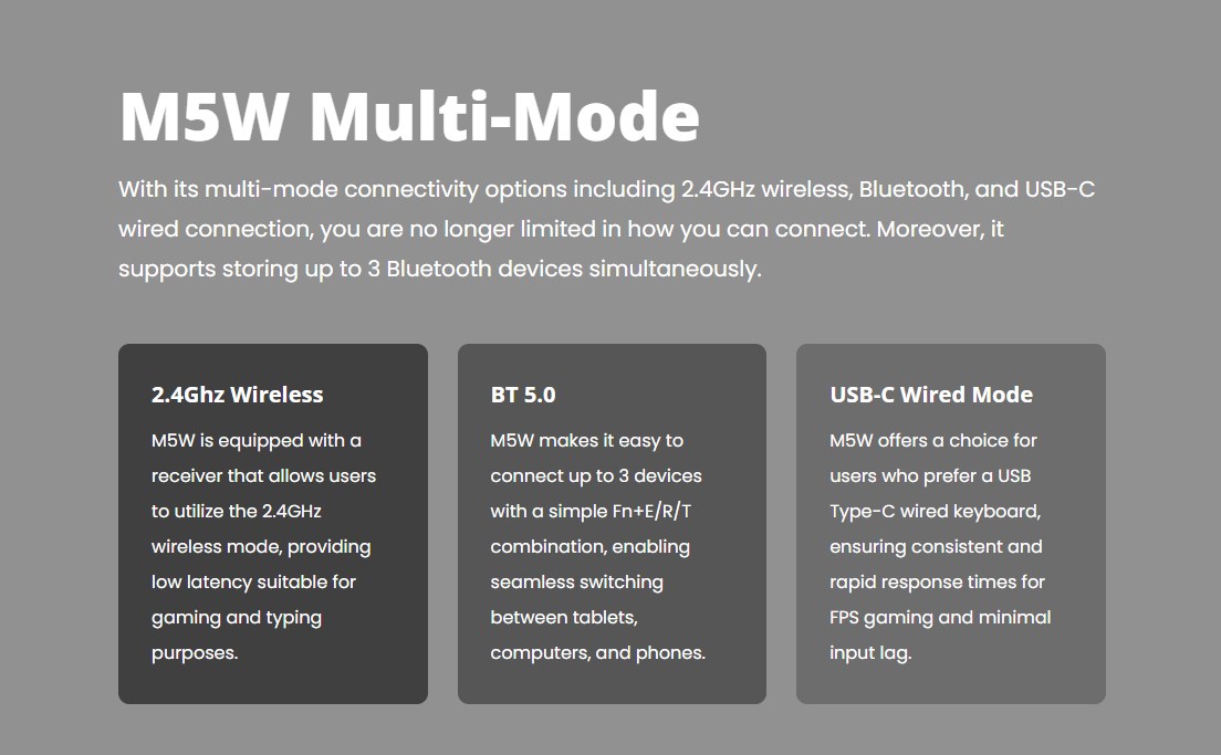 MonsGeek M5W RGB Hot-swappable Wireless Mechanical Keyboard DIY Kit ...
