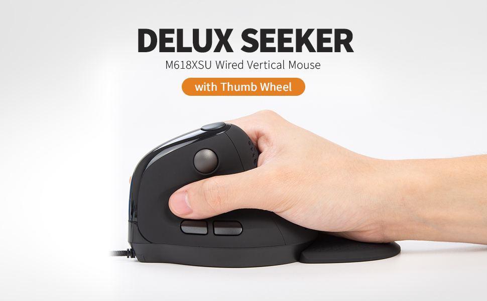 Delux M618XSU Seeker RGB Ergonomic Vertical Mouse Wired Mice Trackball ...