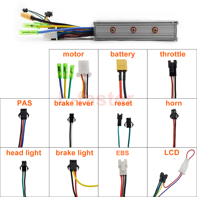 MC60 36V 48V 500W Electric bicycle brushless hub motor controller LCD ...