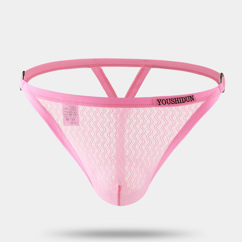 Man Mesh Thongs Men Seamless T-Back Cup G Strings Jockstrap Lingerie ...