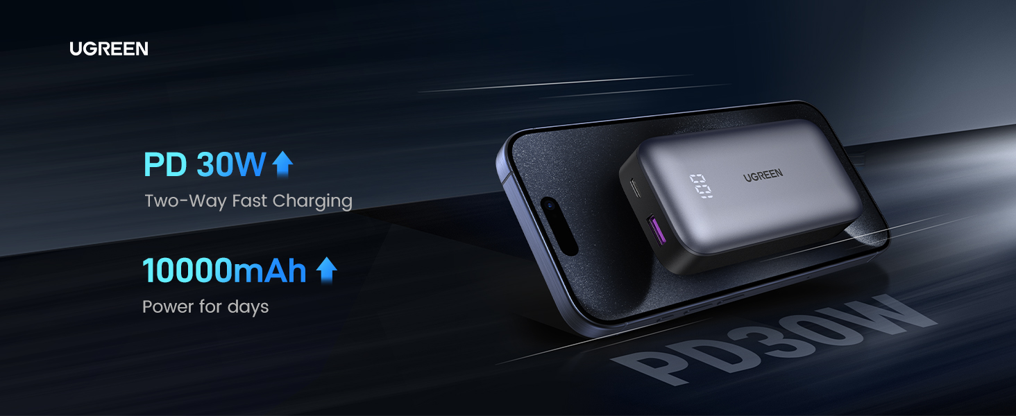 UGREEN PD 30W Power Bank Fast Charge 10000mAh Portable PowerBank for ...