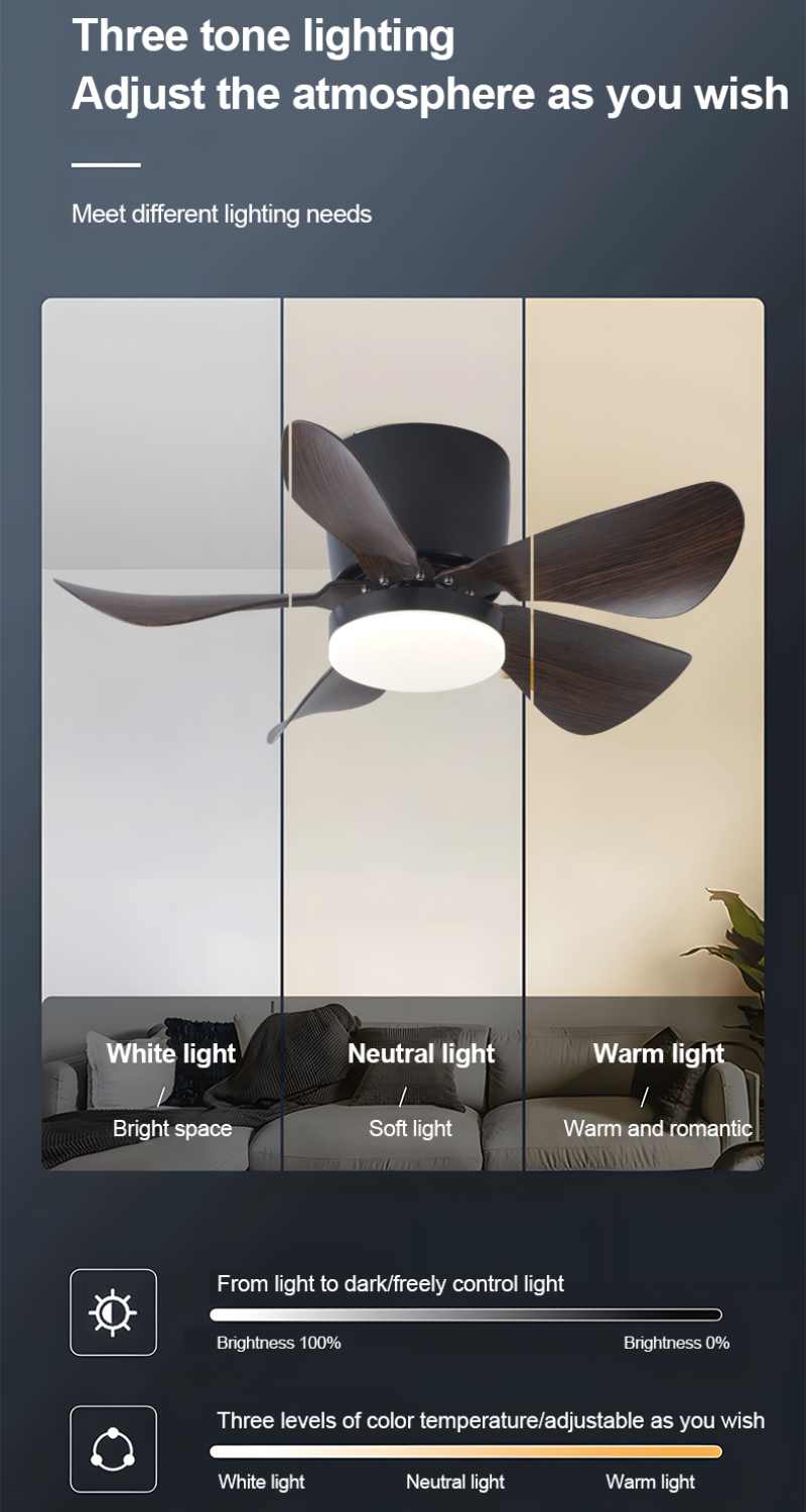 GEJIESE ceiling fan with light nordic selling fan with LED lights ...