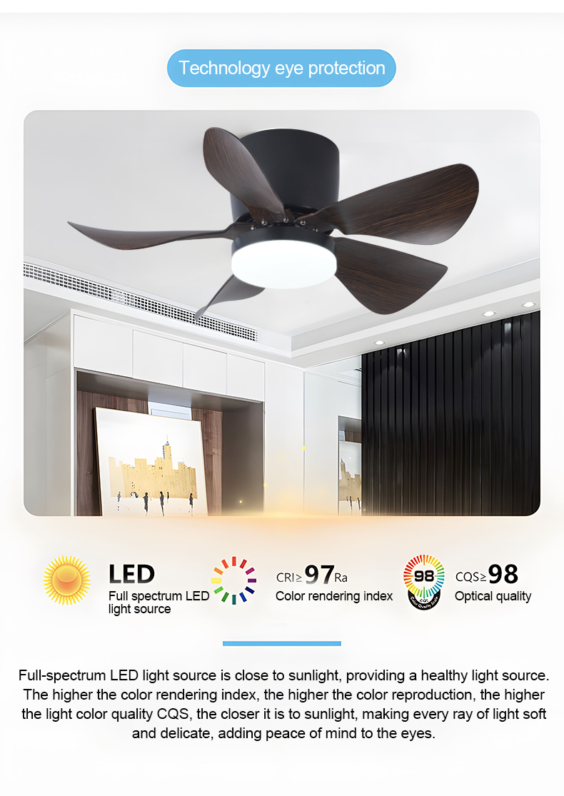 GOGEOUS 26inch Nordic Ceiling Fan With Light With Remote 3 Colors ...