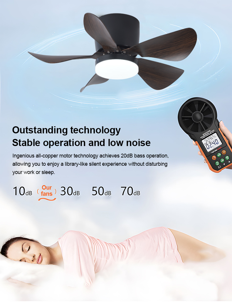 GOGEOUS 26inch Nordic Ceiling Fan With Light With Remote 3 Colors ...