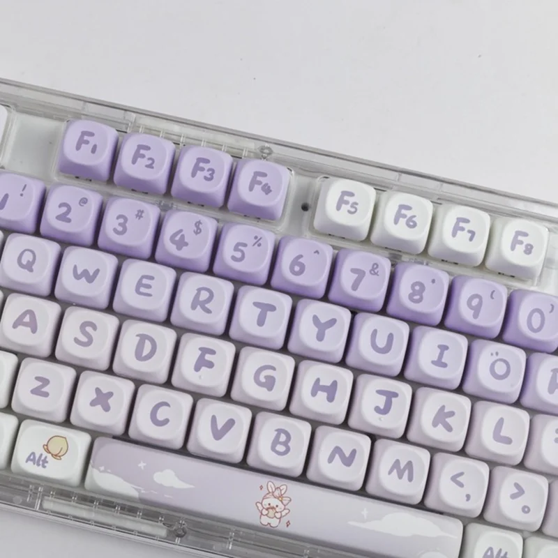 【PH STOCK】Keycaps 137 Keys Purple Rabbit MOA Profile Dye-sublimation ...