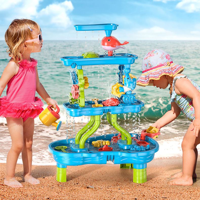 TEMI Water Table Toys Children's Pool Bath Curtain Waterfall Water ...