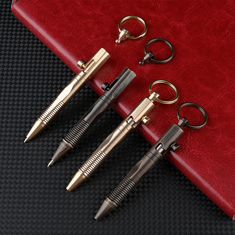 CNEDC Mini Keychain Brass Pen Removable Pendant Portable Travel Pocket ...