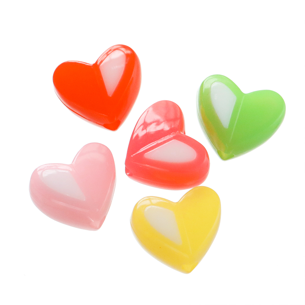 St. kunkka 10-30Pcs Acrylic Creative Two-Color Heart Beads Colorful ...