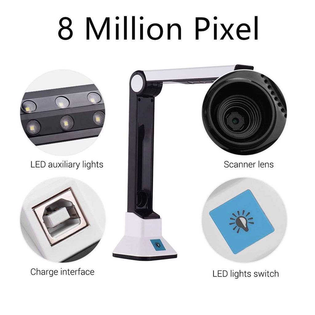 My Stock)Portable 8 Mega-pixel High Definition visualizer Doc Scanner ...