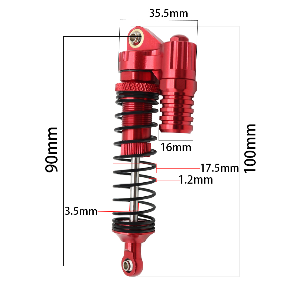 MYHRC 4 pcs Full Metal RC Piggyback Shock Absorber Hole to hole 90mm ...