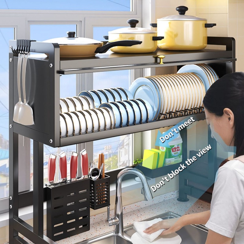 LOWEST PRICE Metallic Dish Cabinet Rack Dustproof Drain Rack With ...