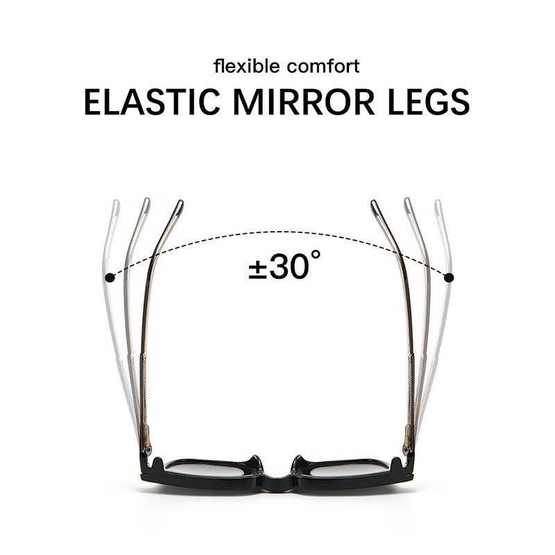 Polarized Clip On Sunglasses For Women Men 2 in 1 Elastic Frame TR90 Square Blue Light Blocking ...