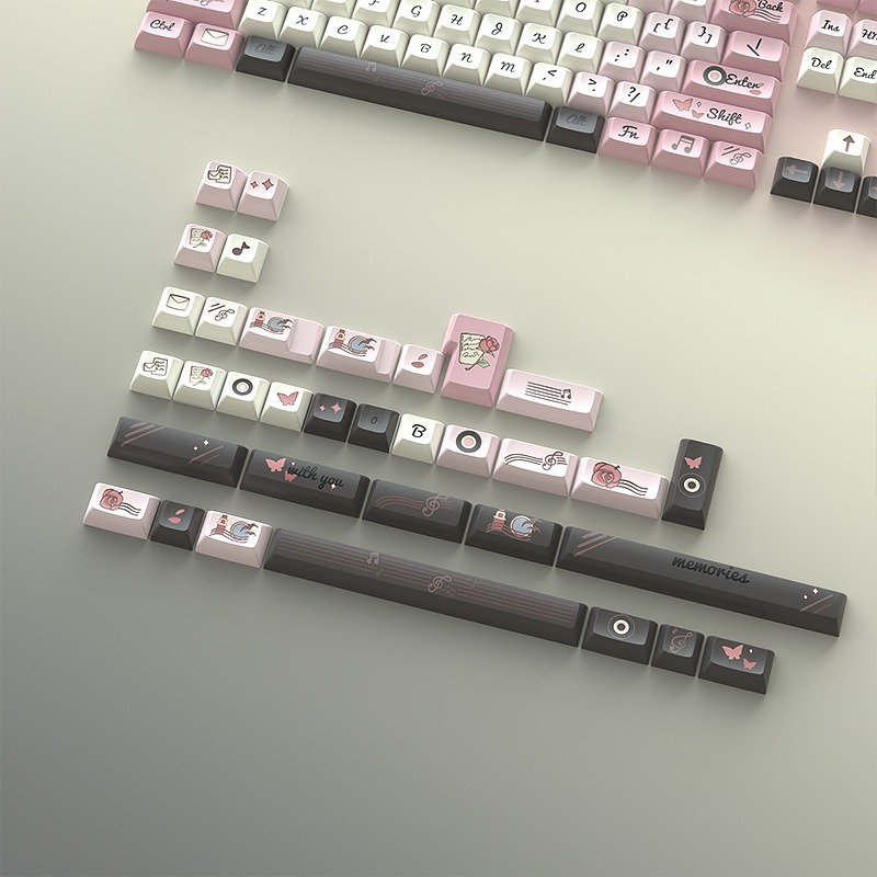 -LW- Memory Record PBT Keycaps KCA Profile Mechanical Keyboard Currency ...