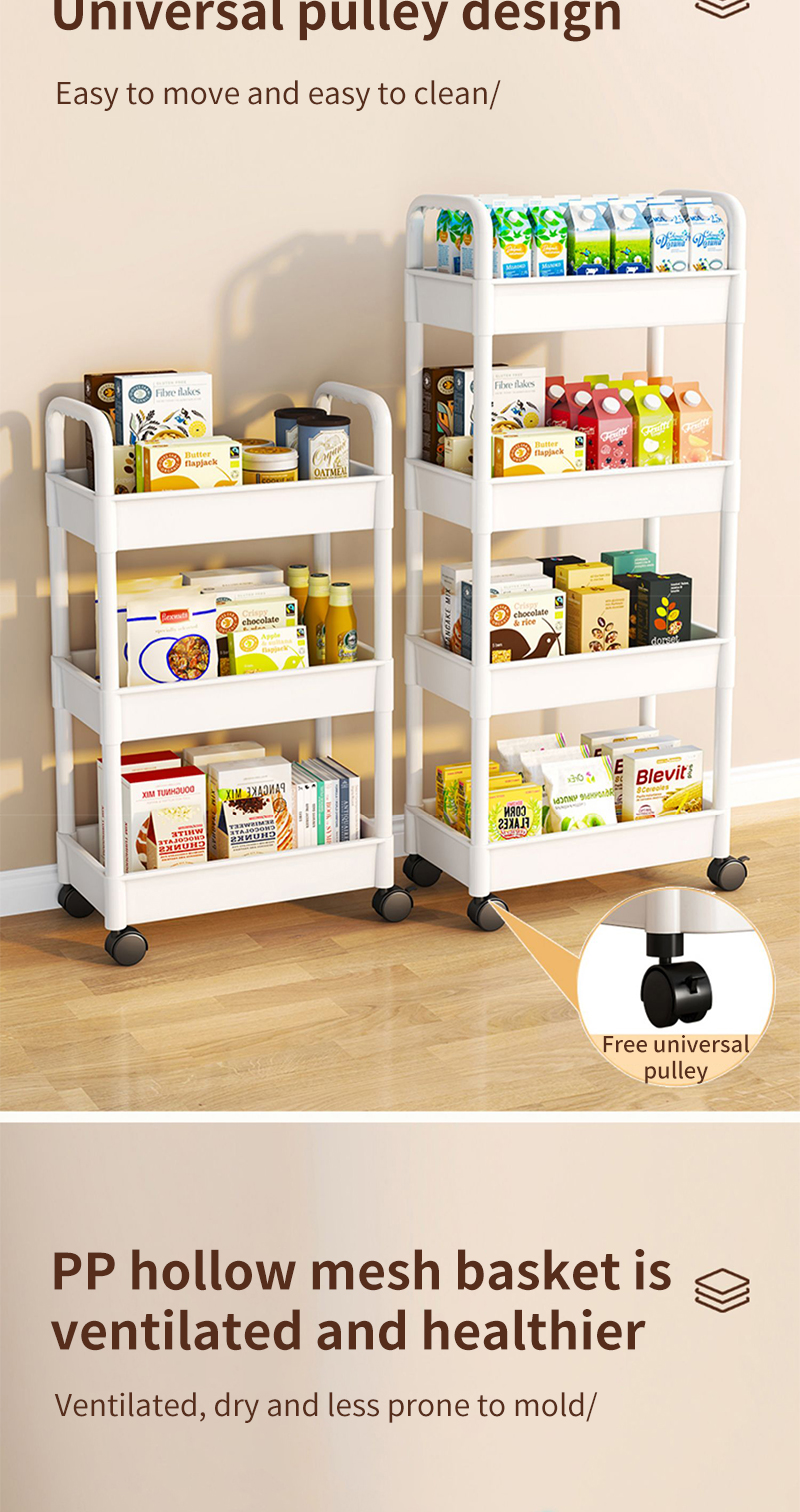 【Upgrade Larger Size】⚡Trolley Cart Organizer 3/4 /5 Tier Baby Trolley ...