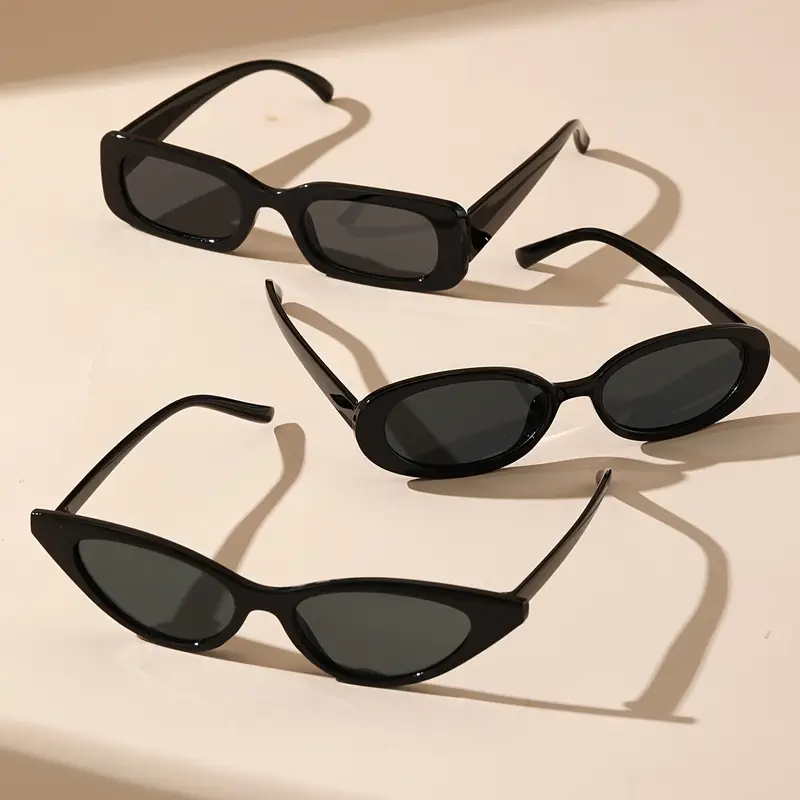 Christmas Party Sunglasses 3-Pack Fashion Small Frame Women Black UV400 ...