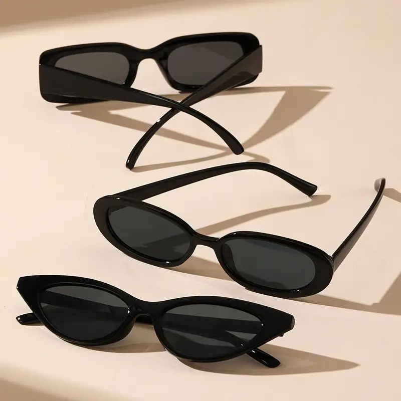 Christmas Party Sunglasses 3-Pack Fashion Small Frame Women Black UV400 ...