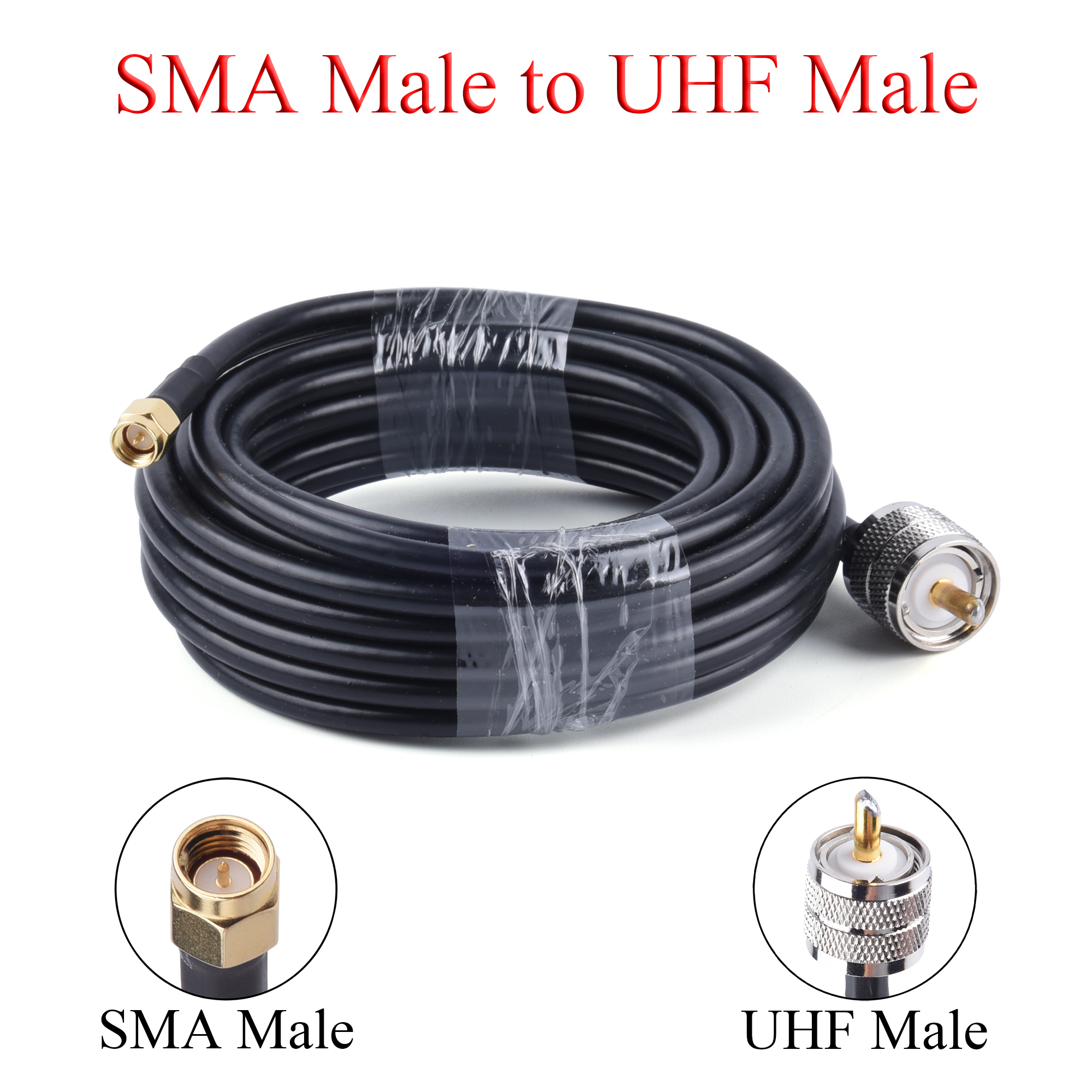 1/3/5/10M RG58/50-3 RF Coaxial Cable N/SMA/RP-SMA/UHF Male to N/SMA/RP ...