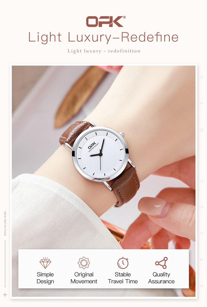 OPK Watch For Women Original Authentic Leather Strap Waterproof Ultra ...