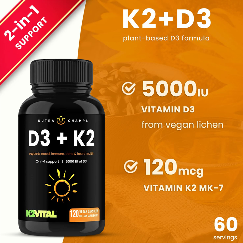 Vitamin D3+K2 Joint Support - Dietary Capsules -30/60/102 Capsules ...