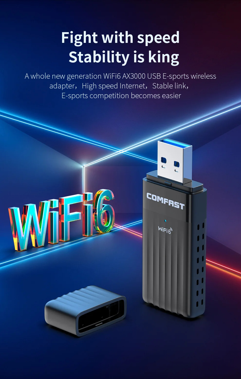 Comfast AX3000 WiFi6 Dongle built in 2dBi antennas USB3.0 Chip in ...