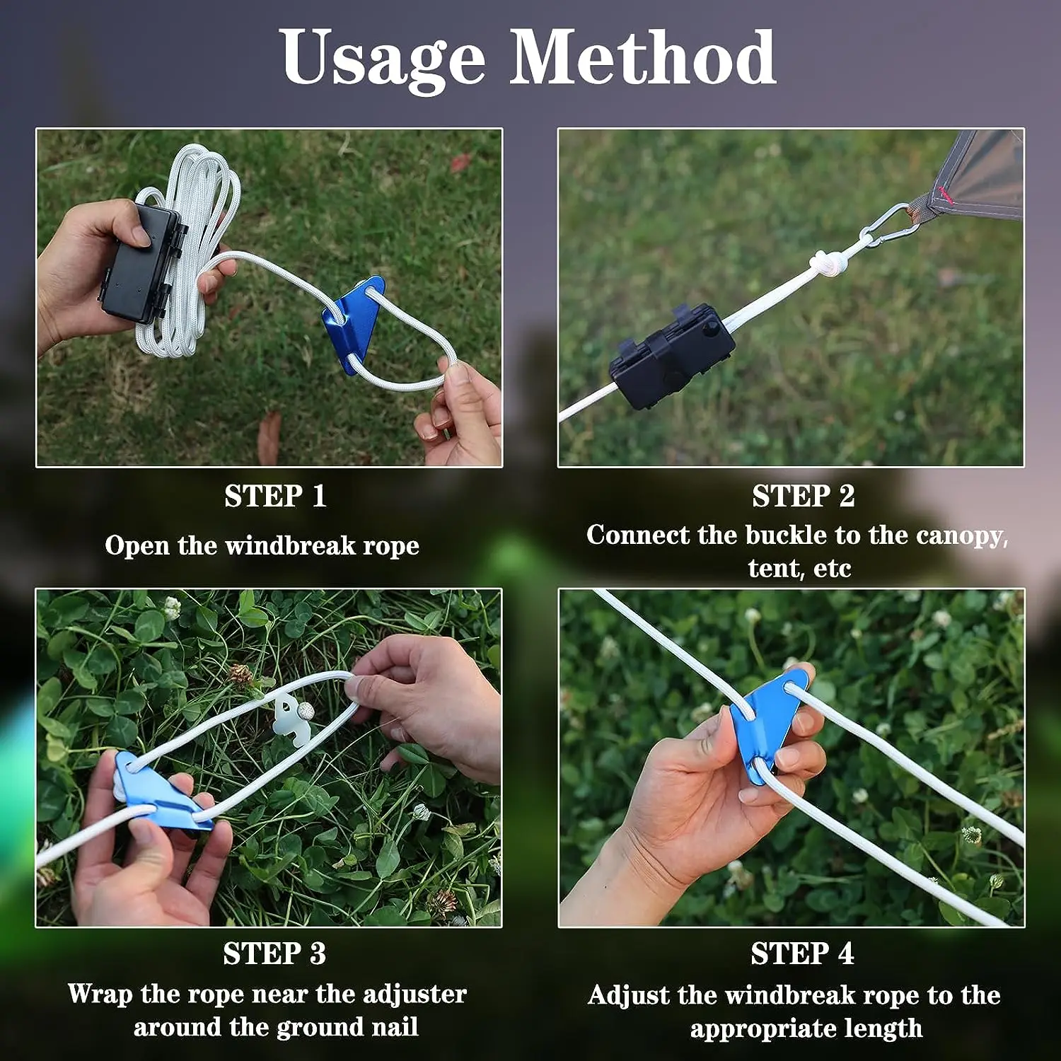 [Legend2] LED Camping Wind Rope Luminous Lamp Awning Tent Roof Anti ...