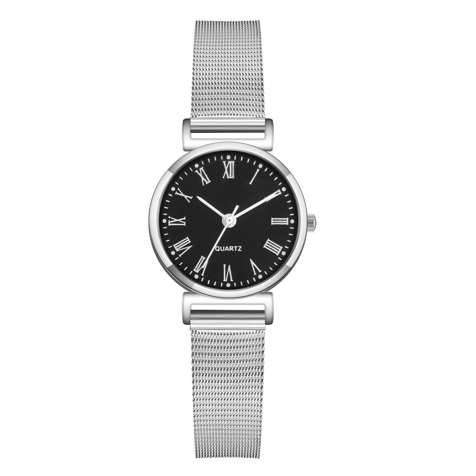 Women Watch Small Round Simple Watches Number Rome quartz stainless ...