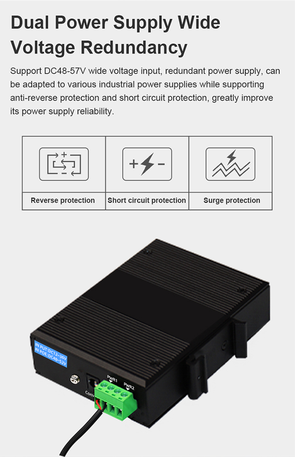 JT-COM Industrial 8-Port Gigabit Managed PoE Switch 4/8 Port 10/100 ...
