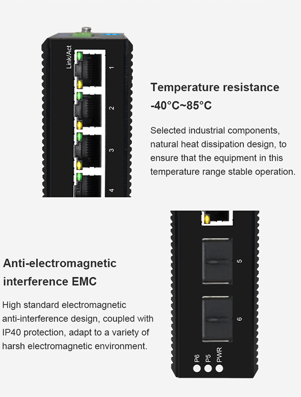 JT-COM Industrial 8-Port Gigabit Managed PoE Switch 4/8 Port 10/100 ...