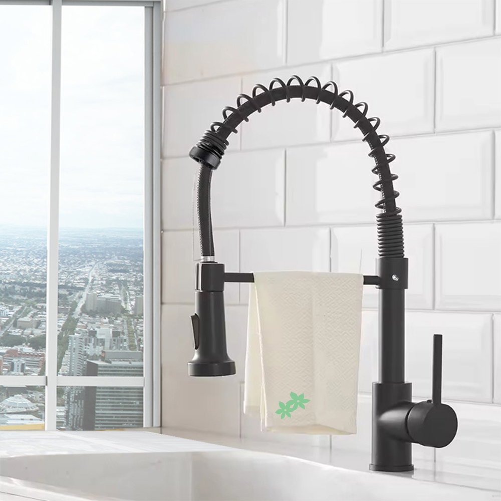 Baokemo Kitchen Pull Down Spring Sink Faucet 360 Rotation Hot Cold ...