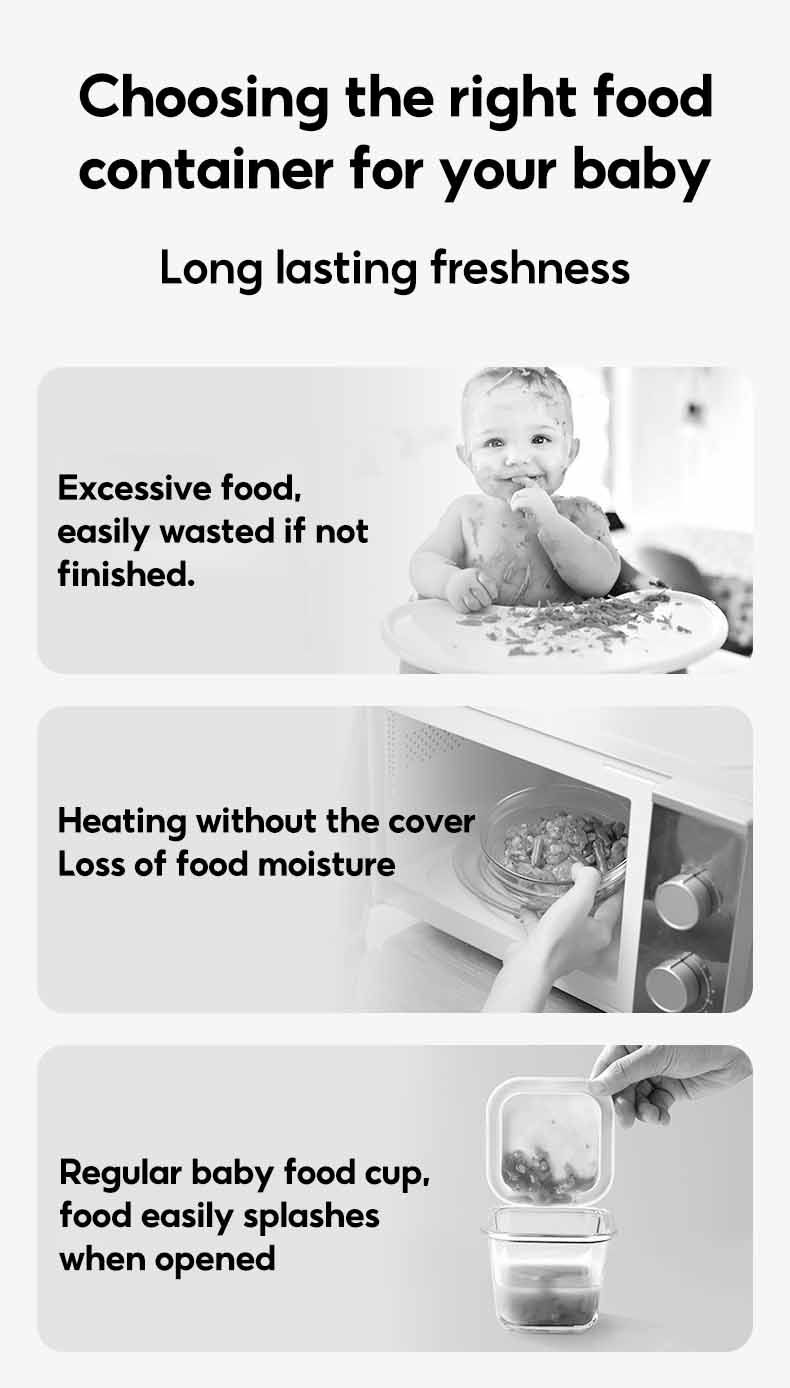 Boboduck [ 230ml ] Glass Baby Food Container Borosilicate Glass ...