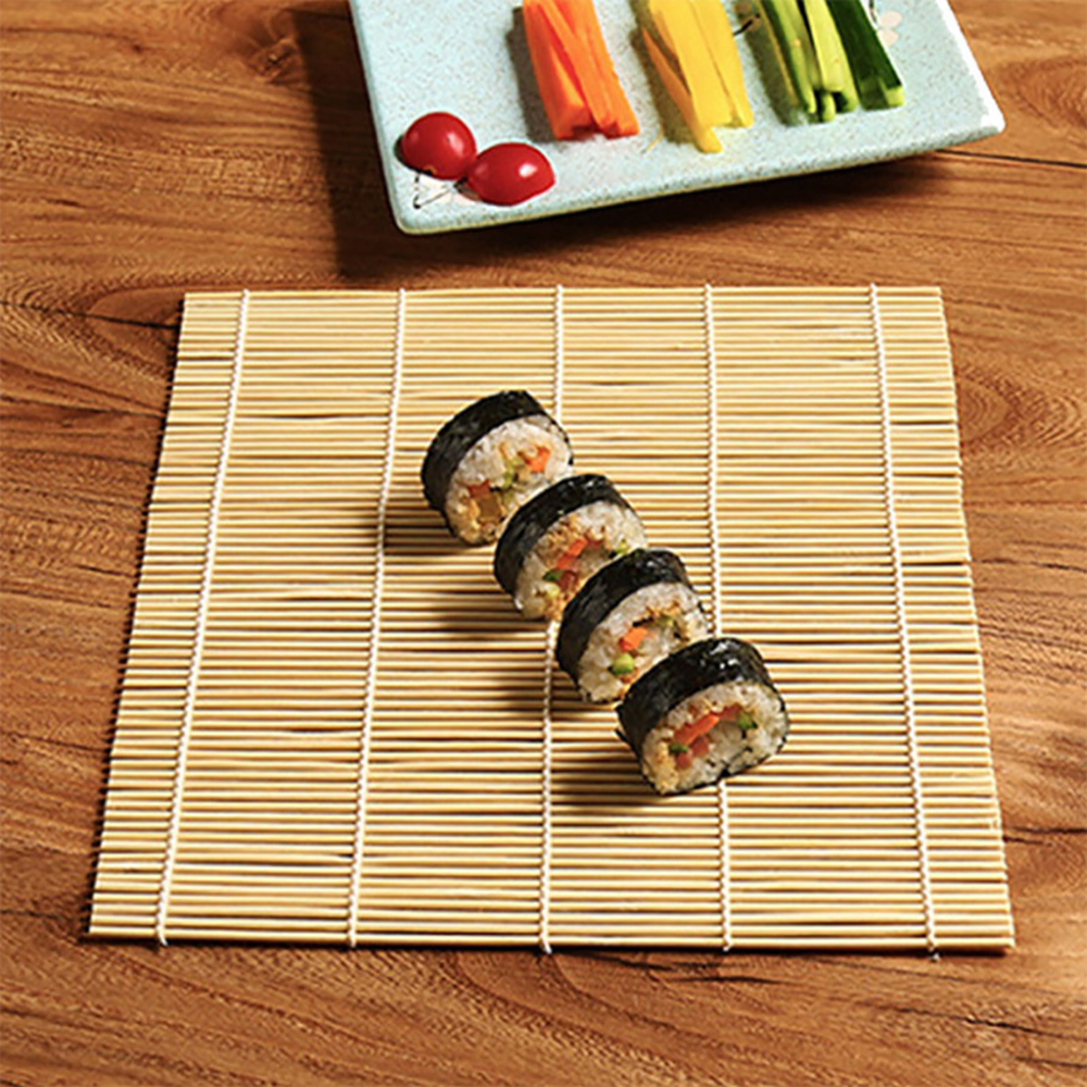 2 Pieces Sushi Making Kit Bamboo Sushi Rolling Mat Non-Stick Sushi Mat ...