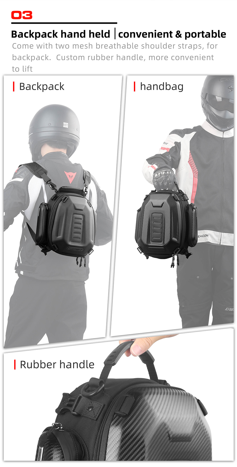 Rhinowalk Expandable waterproof motorcycle hard shell tail bag Outdoor ...