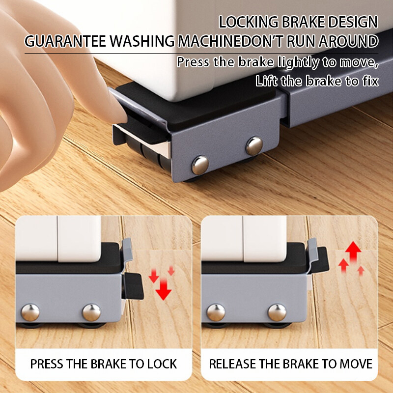 Sunlife Extendable Washing Machine Stand Heavy Duty Furniture Rollers ...