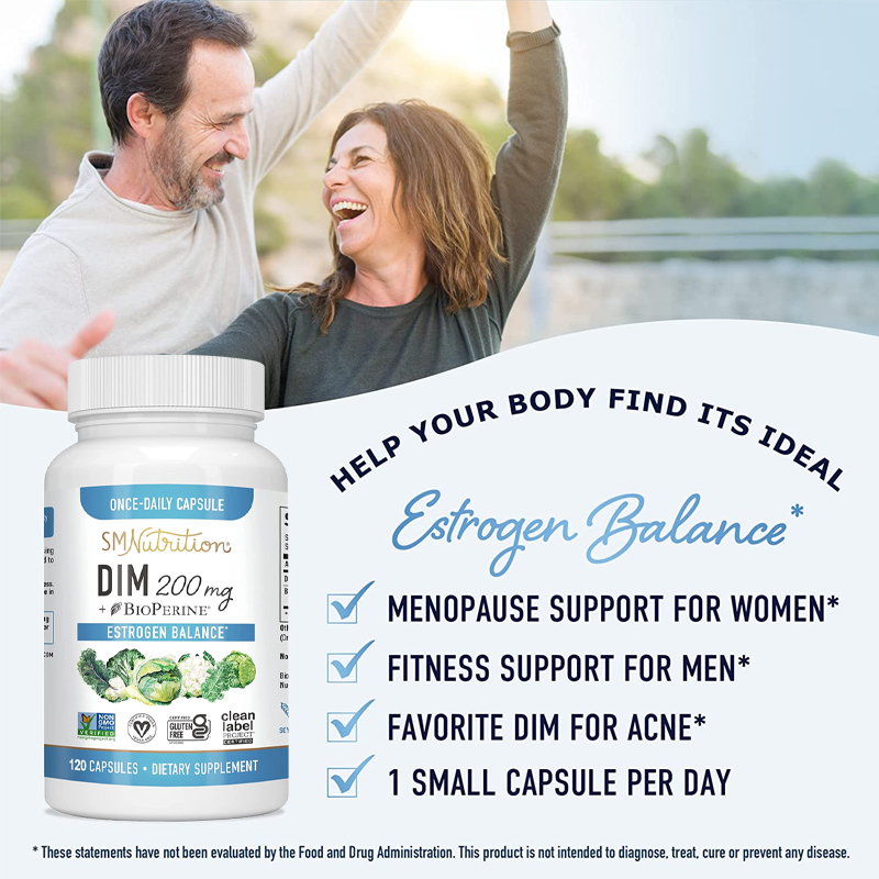 DIM Supplement for Estrogen Balance in Men and Women - Dietary Capsules ...