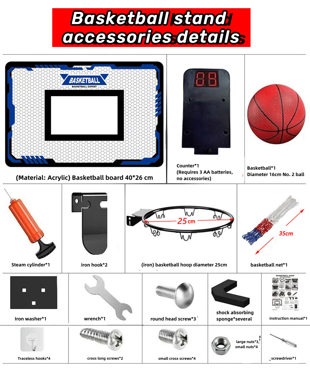 Children's basketball stand without punching indoor and outdoor wall ...