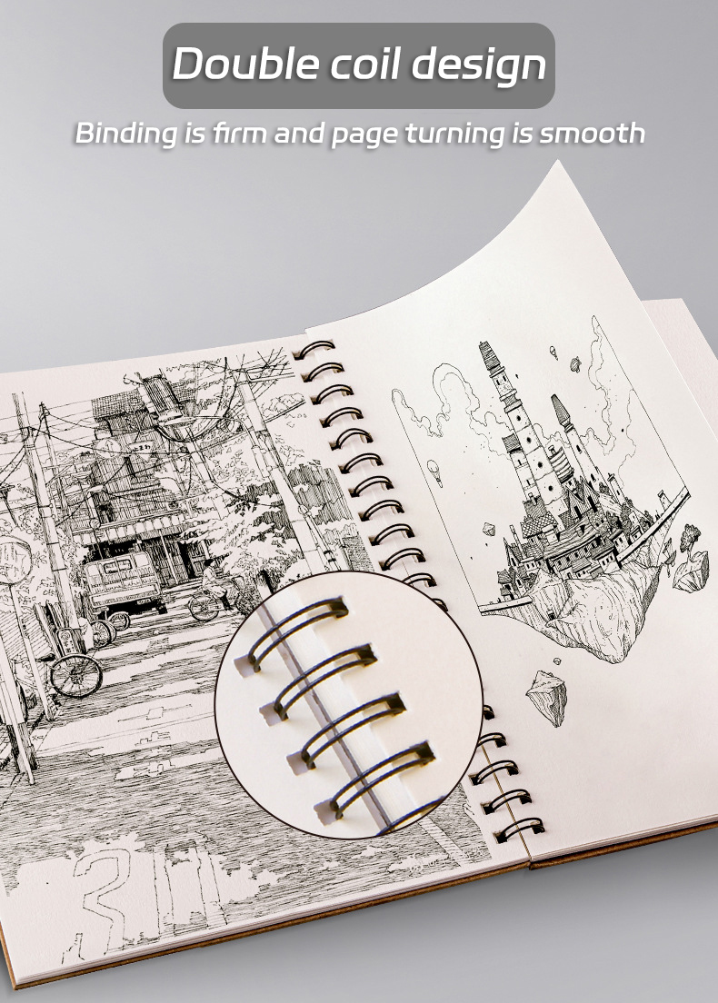 ProProfessional Sketchbook Drawing Notepad 160 GSM Color Pencil, Oil ...