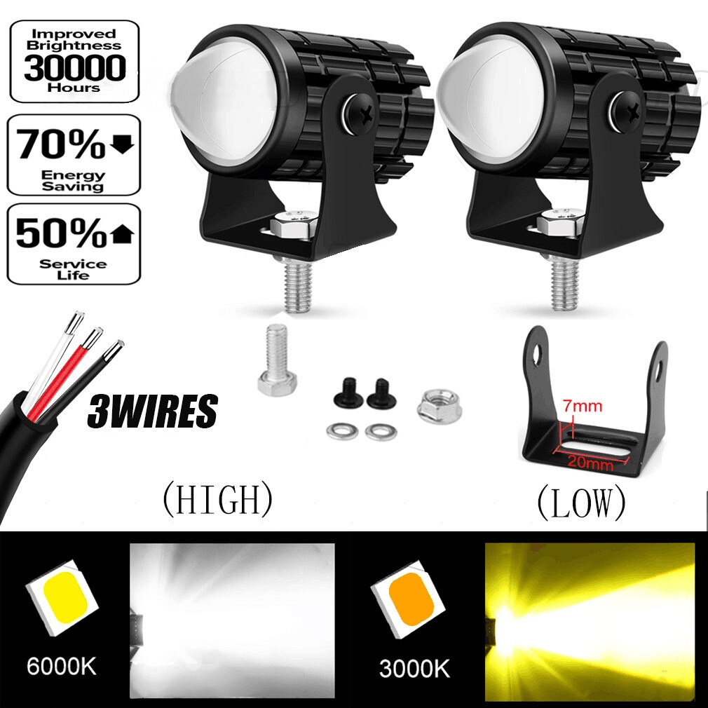 2PCS Super Bright Mini Driving Light Set Led Lights Motorcycle ...