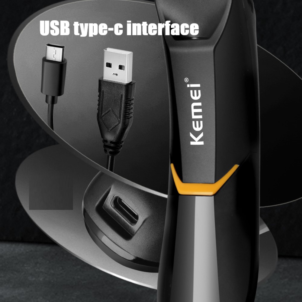 Kemei KM-3208 USB Full Body Washable Ceramic Cutter Groin Pussy Electric Men Shaver Sexy ...