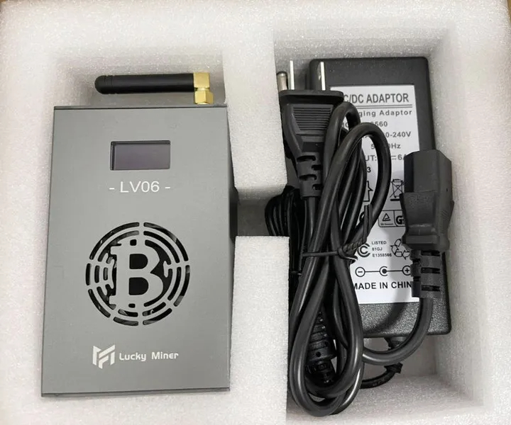 Lucky miner 06 Bitcoin Miner BTC Lotto Machine 500GH/S Hashrate BM1366 ...