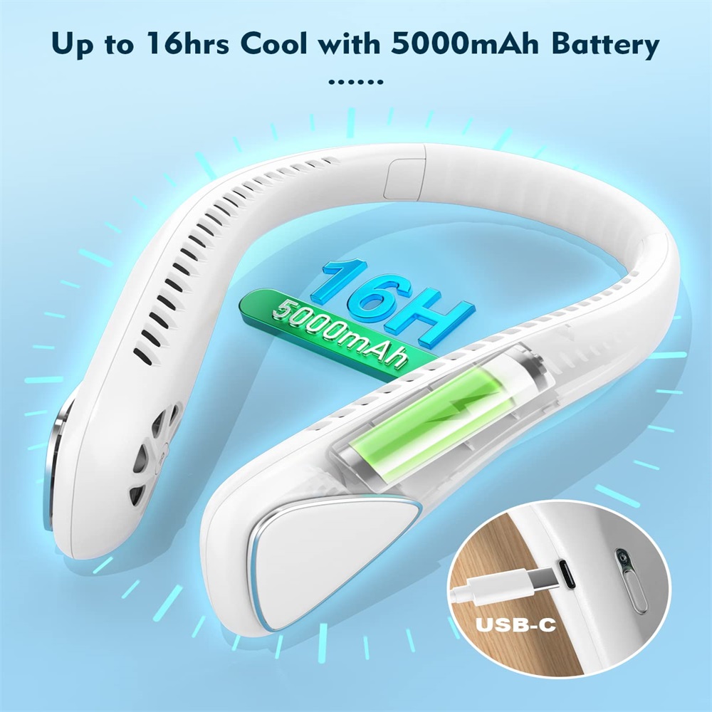 [Arrived 2~ 3 days ] Neck Fan Portable, 6000mah Battery Usb ...