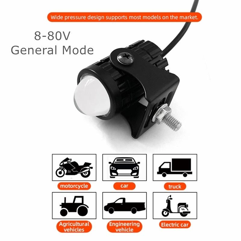 A Pair of Motorcycle Mini Driving Light White+Yellow Universal High ...