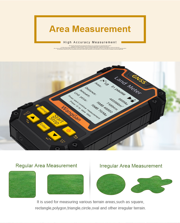 WangGan 2.4 inch Screen Mountainous Land Meter with GPS Area Acre ...