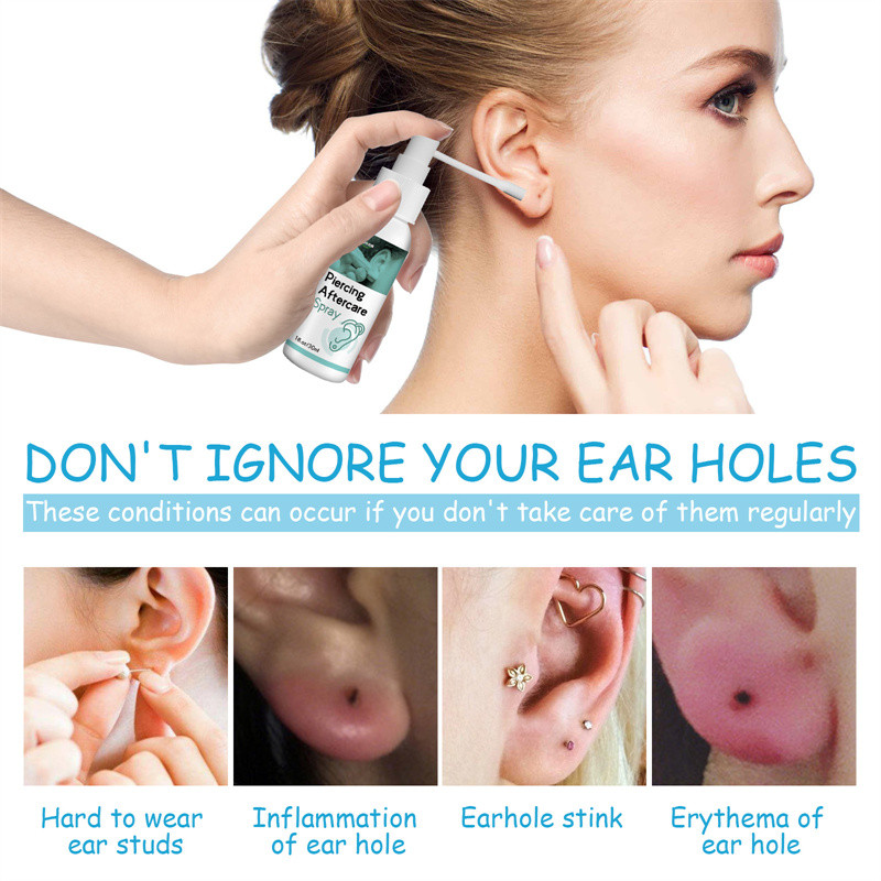 Piercing Aftercare Spray Earring Hole Cleaning Pain Relieving Swelling ...