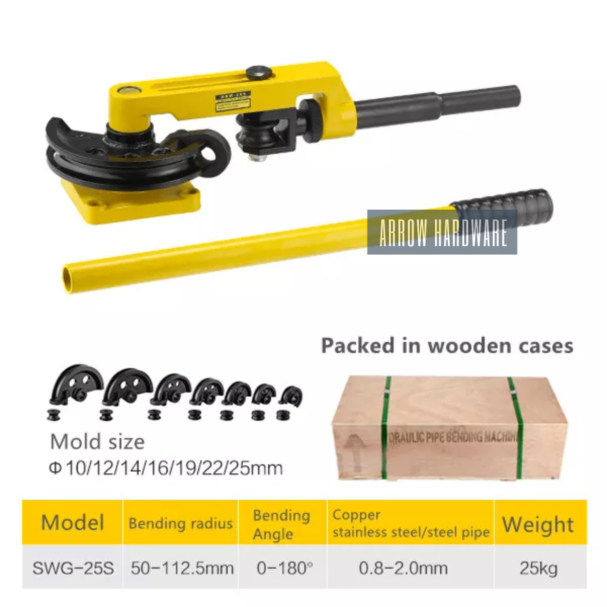SWG-25 Manual Pipe Bender,Hand Tube "U" Bending Tools, Iron/Steel ...