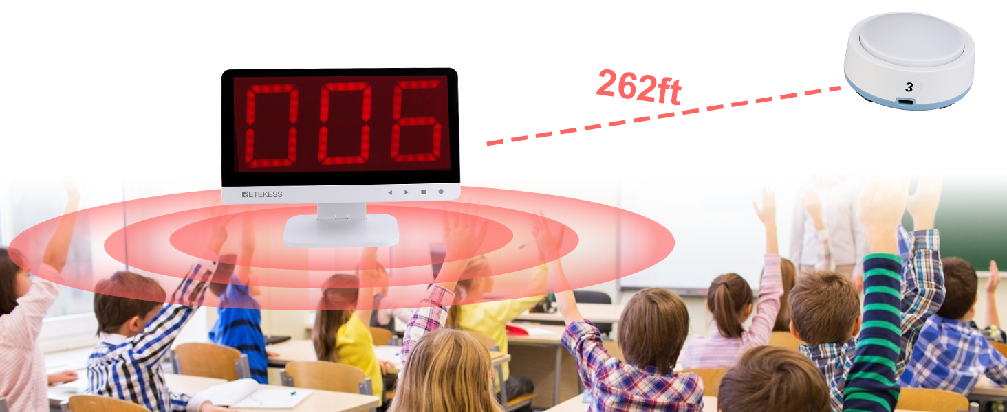 Retekess TM101 Wireless Game Show Buzzer System Add Up to 32 Buttons ...