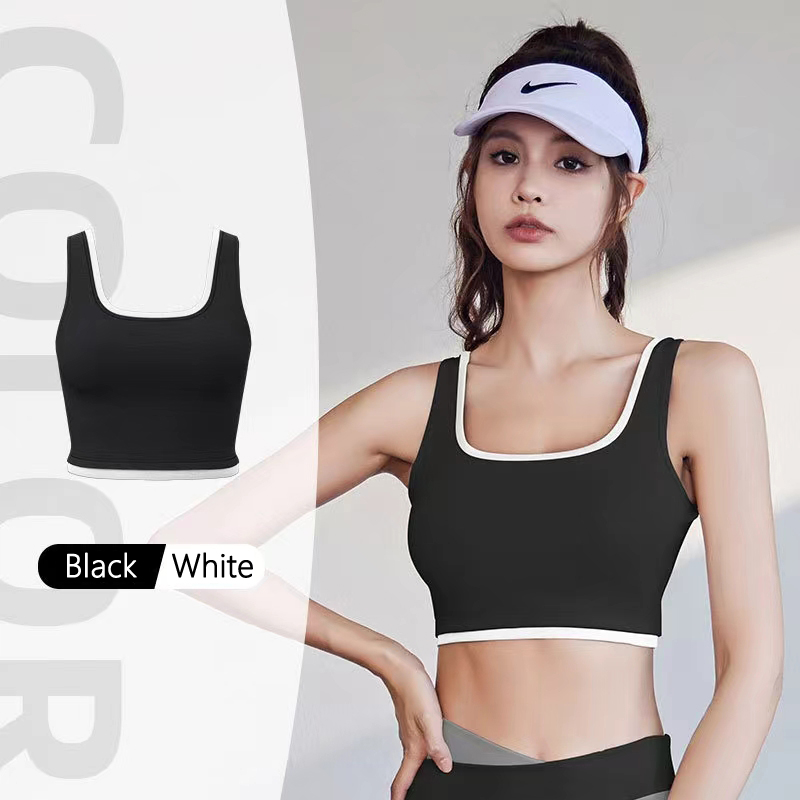 FUYOGI Seamless Sports Bra Women Widened Straps Sexy Solid Color ...