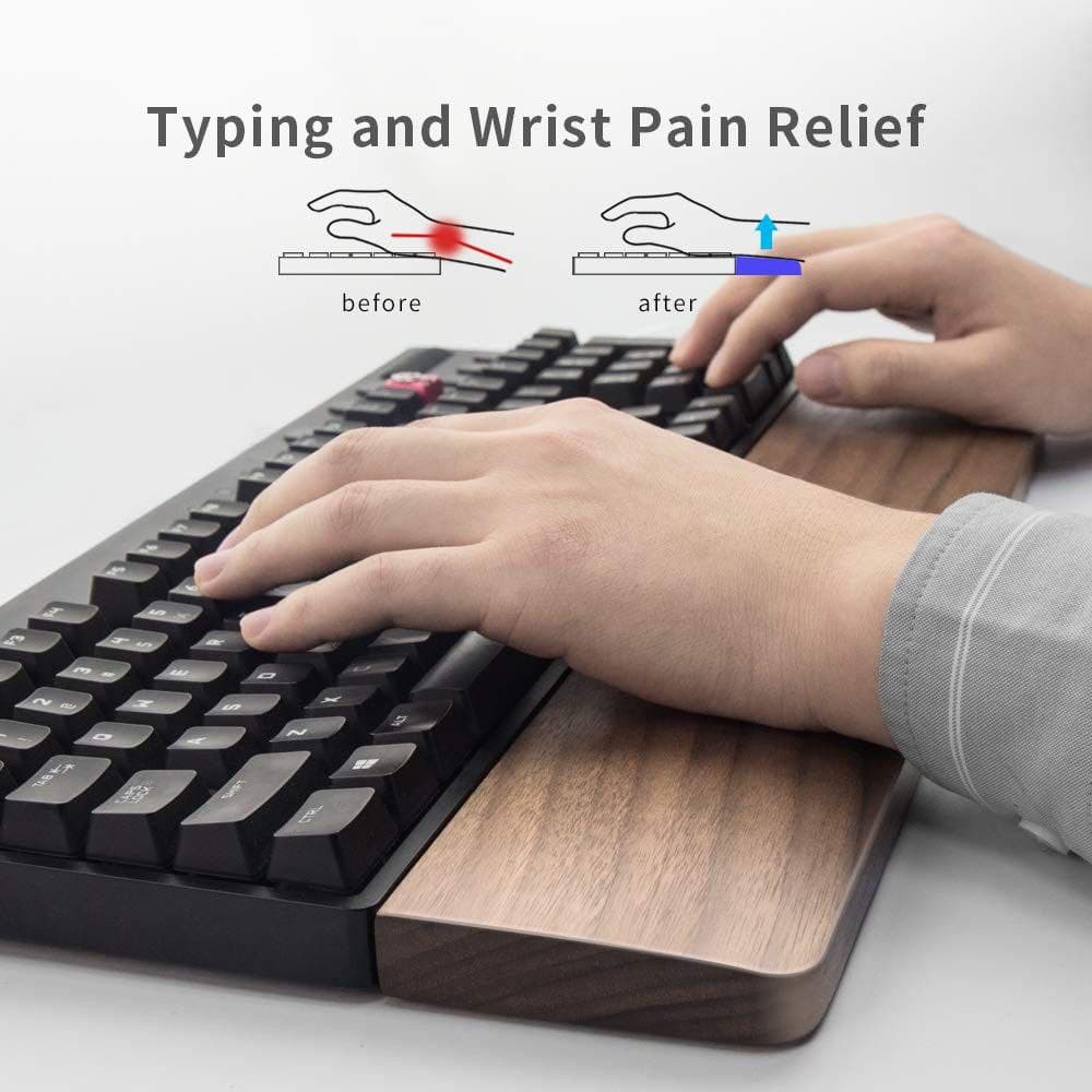 Walnut Wood Keyboard Wrist Rest / Palm Rest for Mechanical Keyboard ...